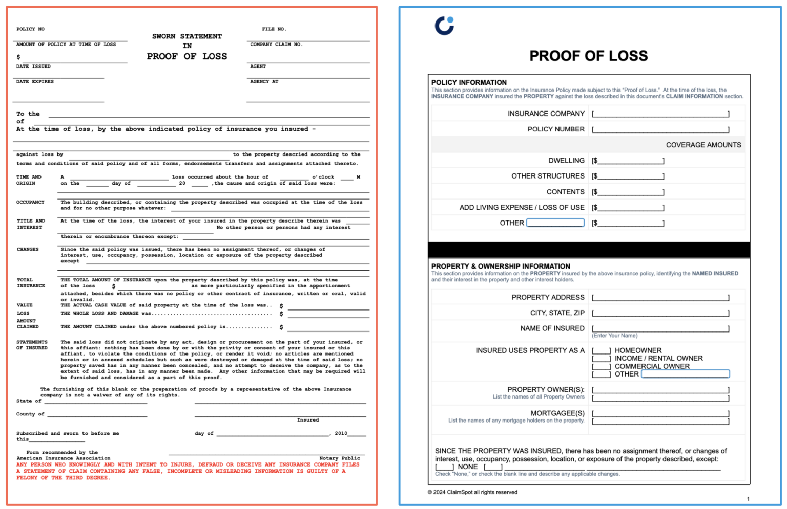 Ultimate Proof Of Loss Guide (+ Free Form) - ClaimSpot